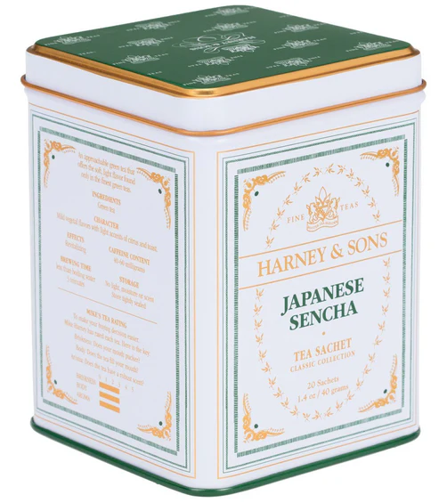 Harney & Son Japanese Sencha Classic Tin of 20 Silk Sachets - Mad ...